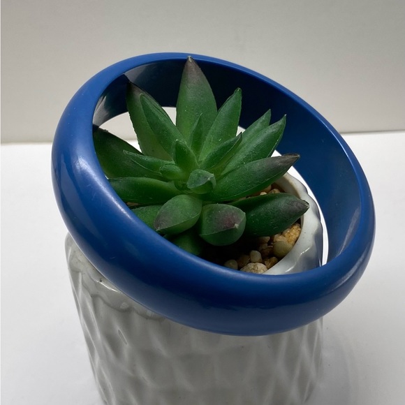 Vintage | Jewelry | Vintage Genuine Lucite Blue Bangle Bracelet | Poshmark